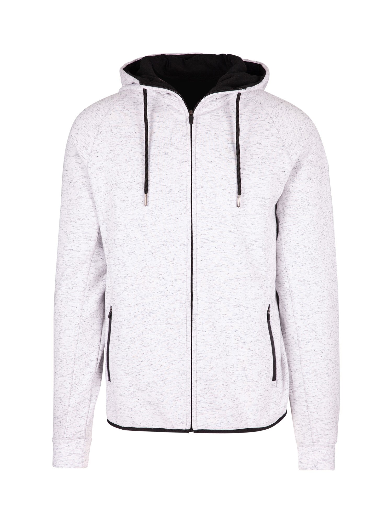 Cotton Face Bonded Polar Fleece Hoodie - White Marle